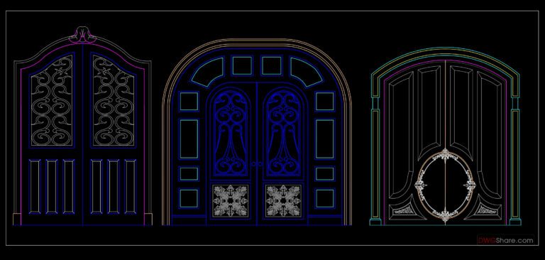 100.Gate design AutoCAD blocks free download