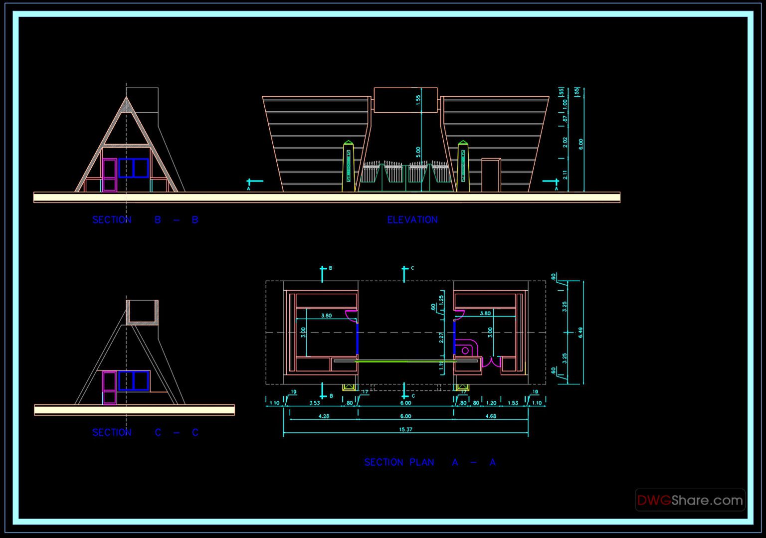 101.Gate design AutoCAD blocks free download