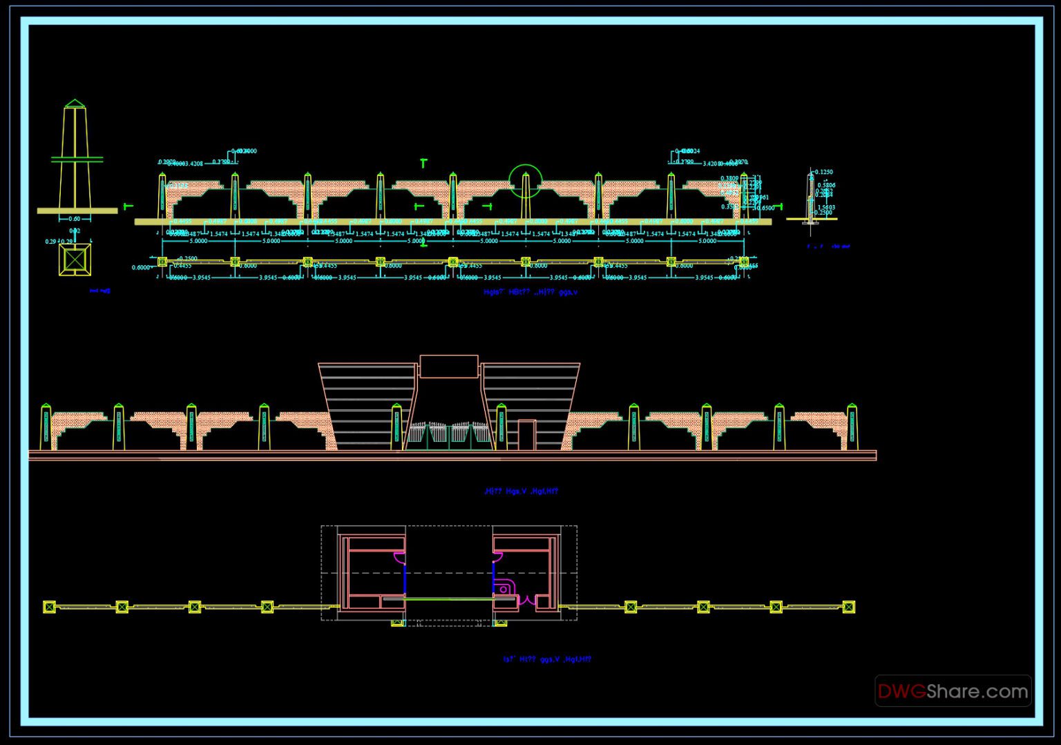 101.Gate design AutoCAD blocks free download