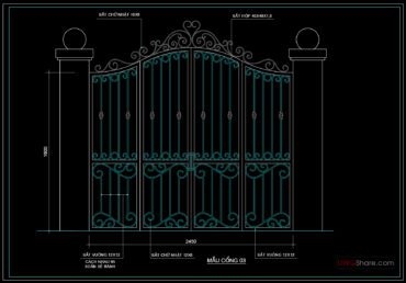 103.Gate design AutoCAD blocks free download