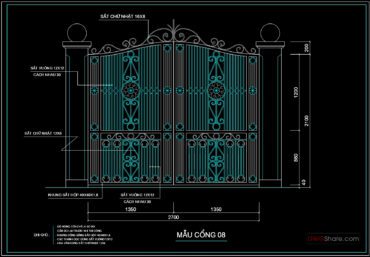 104.Gate design AutoCAD blocks free download