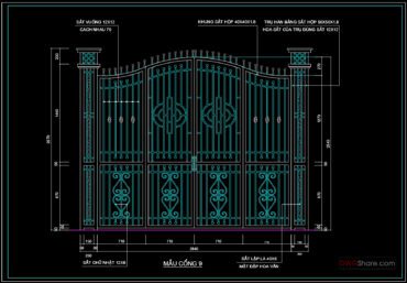 105.Gate design AutoCAD blocks free download