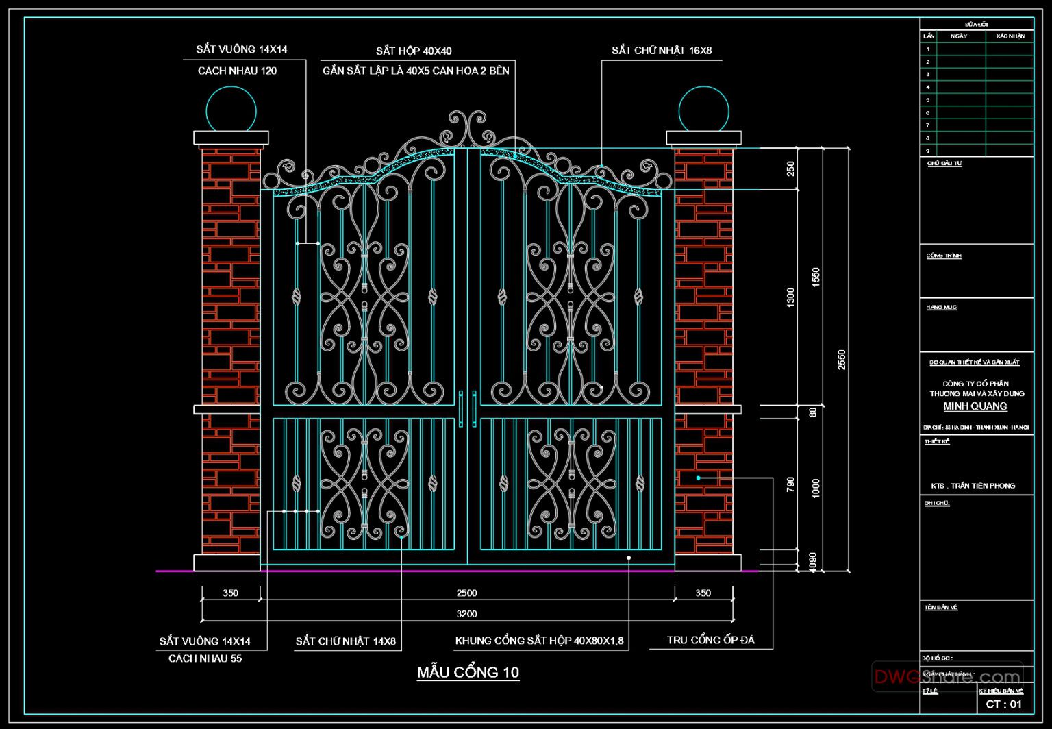105.Gate design AutoCAD blocks free download