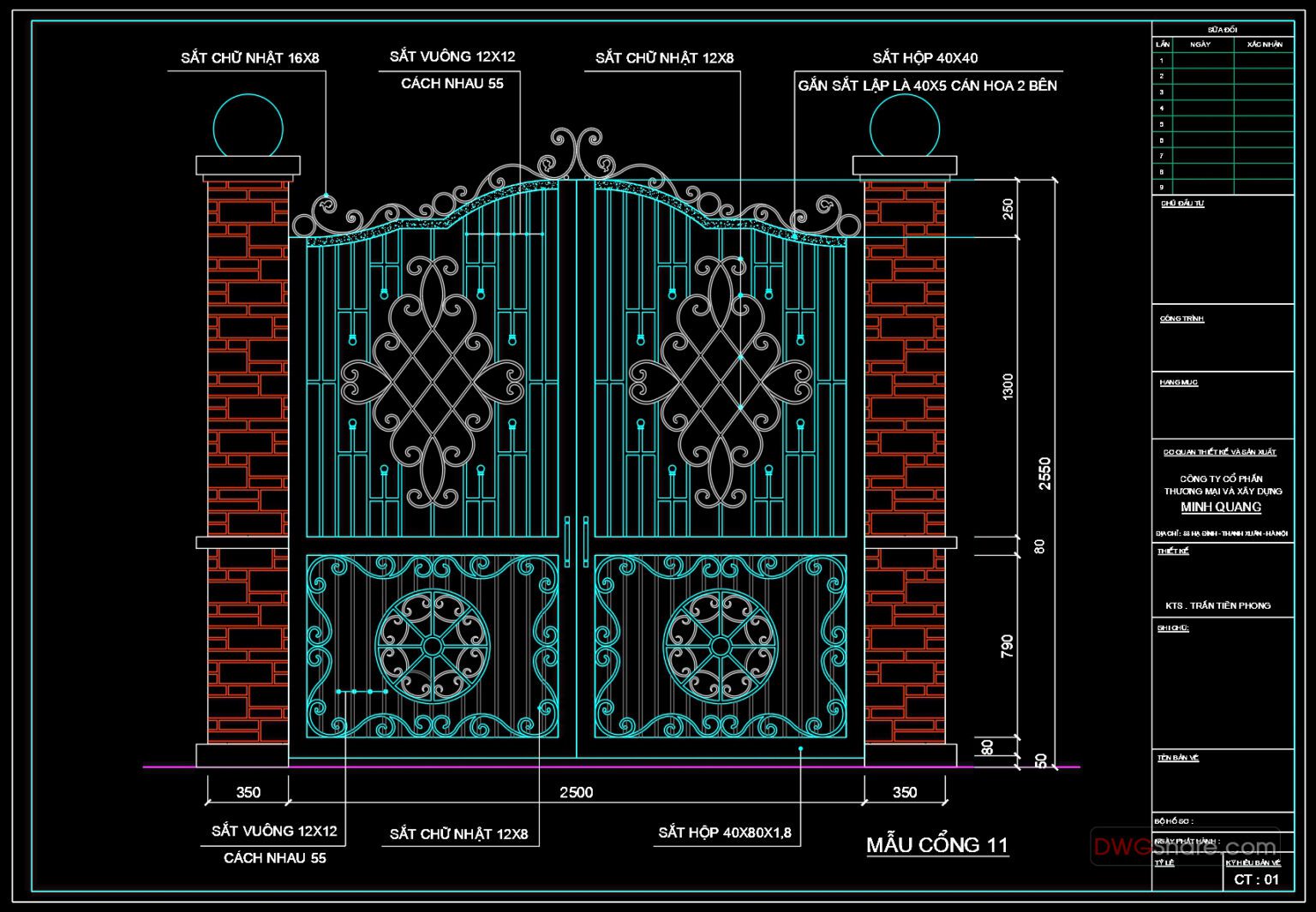 105.Gate design AutoCAD blocks free download