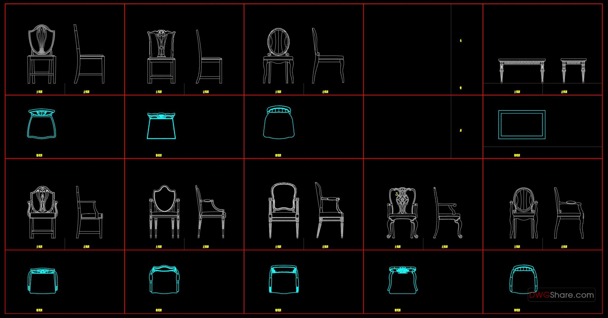 123.Furniture Cad Blocks free download