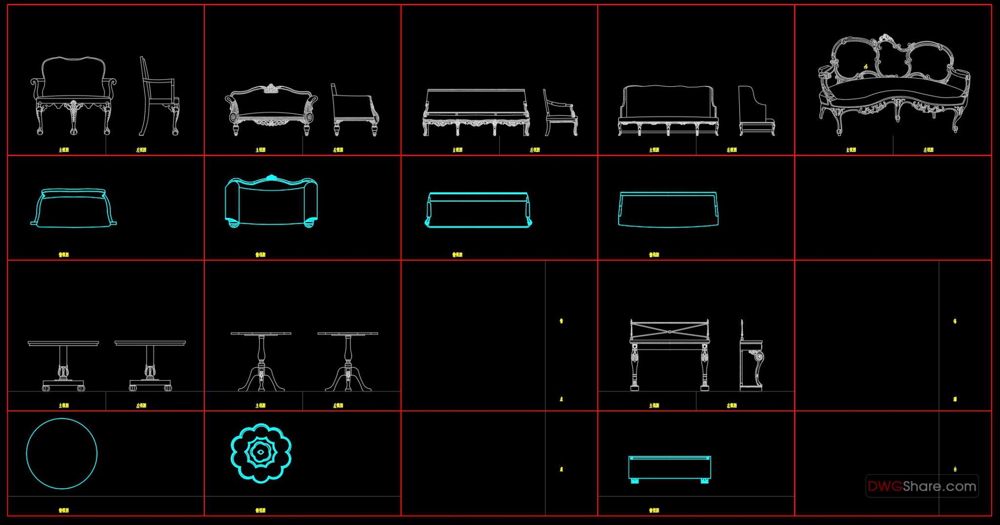 130.Furniture Cad Blocks free download