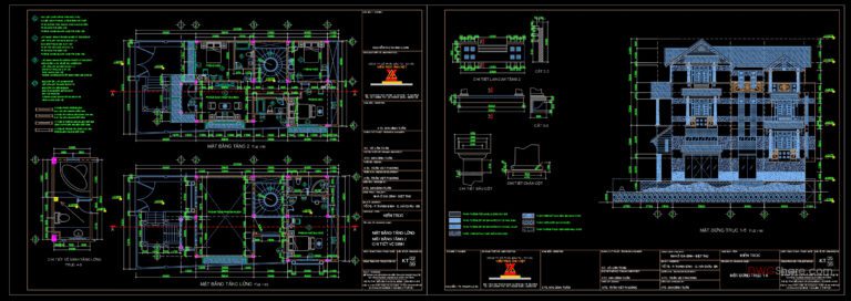 3 Levels House 8.5x20m AutoCAD File Free Download