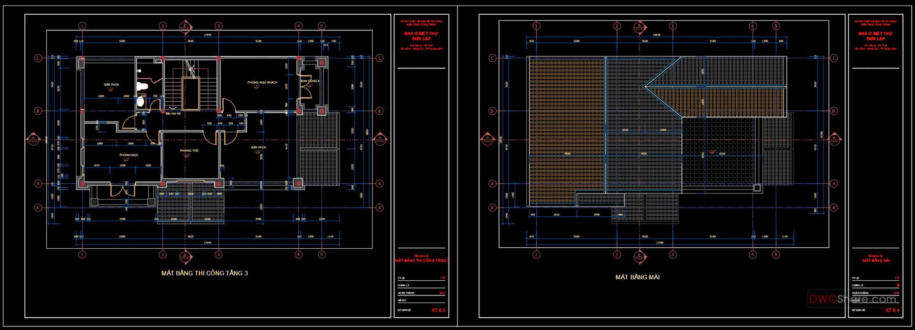 3 Levels House 9.8x17m AutoCAD File Free Download
