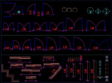 334.CAD blocks doors dwg 2d free download