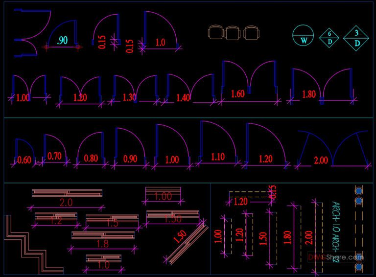 334.CAD blocks doors dwg 2d free download