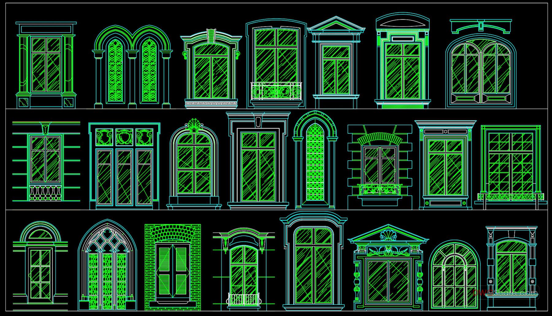 339.CAD blocks doors dwg 2d free download