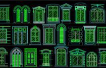 141.Arch Window CAD Blocks Elevation Design Free Download