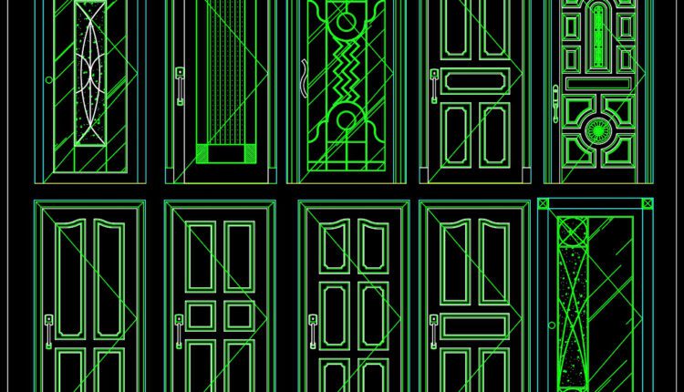 340. Autocad wood - glass doors free download - Free Cad Blocks ...
