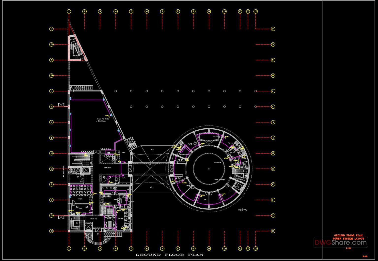 36.Electrical Power Plan Layout CAD
