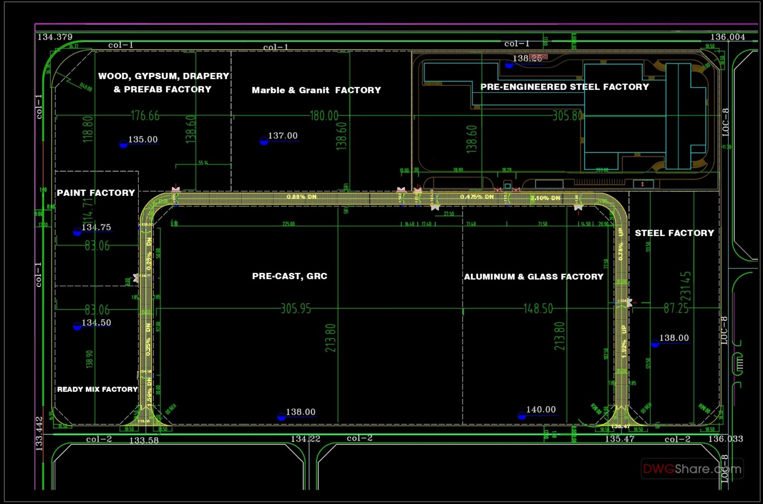 36.Steel Factory Location Plan CAD