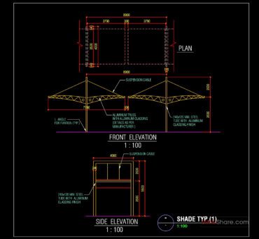37.Steel Shade Typical Section Detail CAD