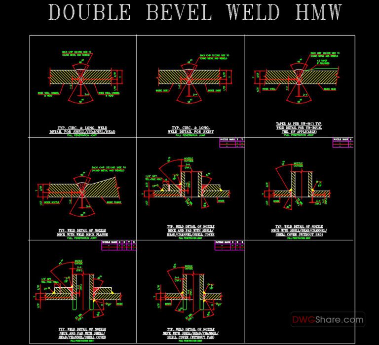 38.Typical Welding Details Double Bevel HMW CAD