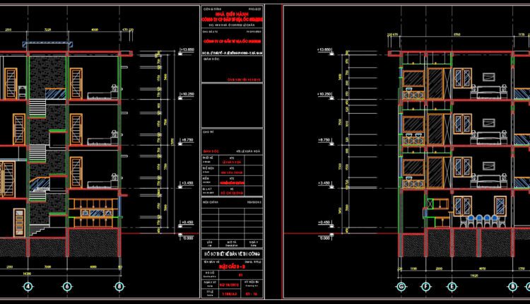 4 Levels House 11.6x13.3m AutoCAD File Free Download - Free Cad Blocks ...