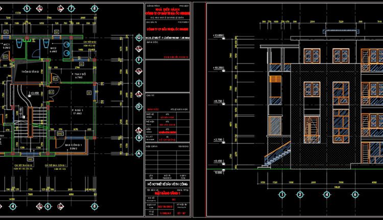 4 Levels House 11.6x13.3m AutoCAD File Free Download - Free Cad Blocks ...
