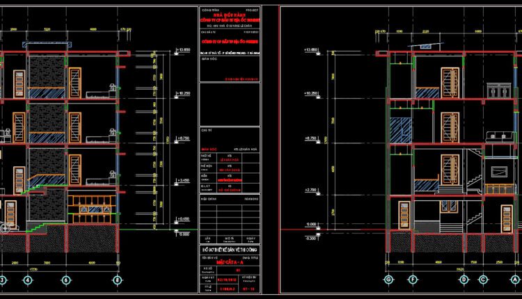 4 Levels House 11.6x13.3m AutoCAD File Free Download - Free Cad Blocks ...