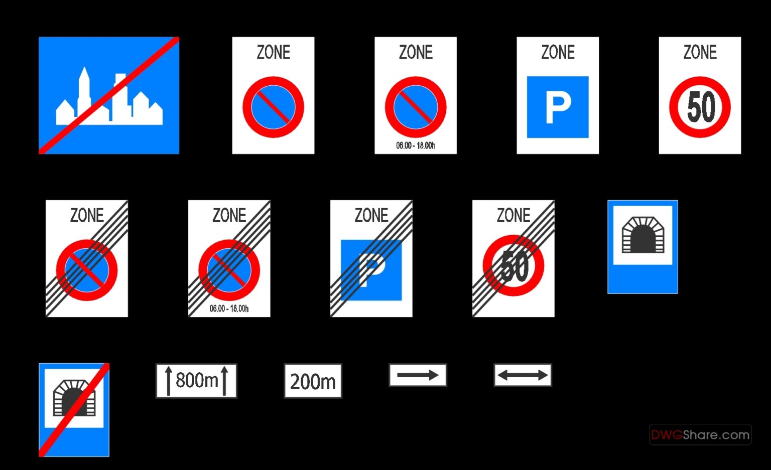 40.Cad Symbol Road Signs Traffic Manual free download