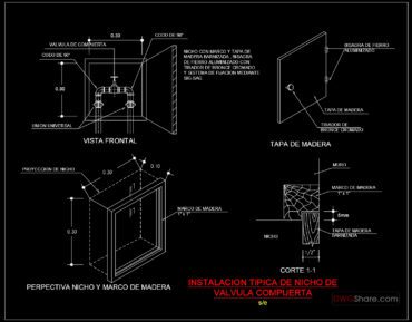 44.Typical Niche Installation Gate Valve Autocad Drawing DWG