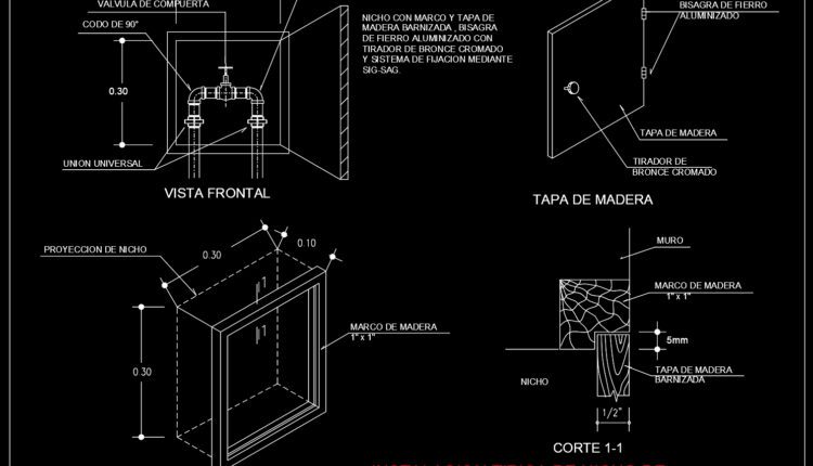 44.Typical Niche Installation Gate Valve Autocad Drawing DWG - Free Cad ...