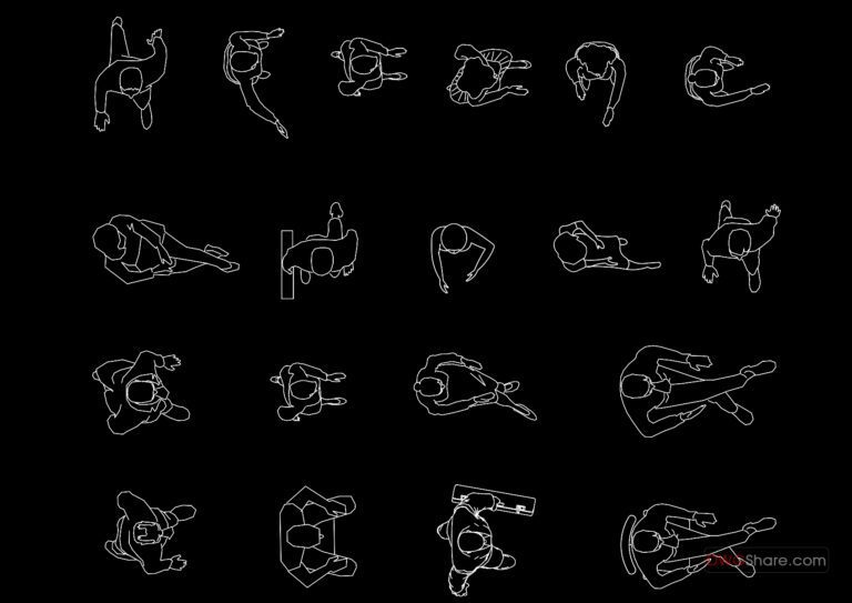 45.People top free AutoCAD drawings