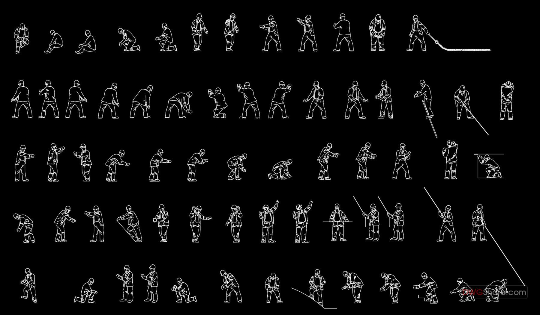 47.People building profession free AutoCAD drawings