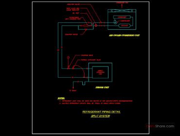 48.Refrigerant Piping Detail Split System Autocad Drawing DWG