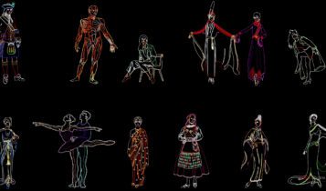 9. Free CAD Drawing of Classic-Style Sofa with Detailed Views