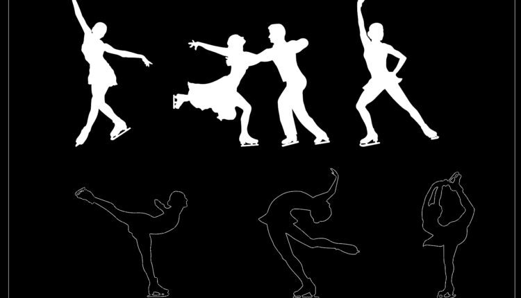 51.People figure skating free AutoCAD drawings - Free Cad Blocks ...