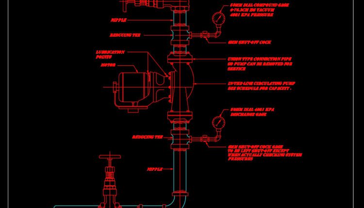 52.Installation Details Of In-Line Circulating Pump Detail Autocad ...