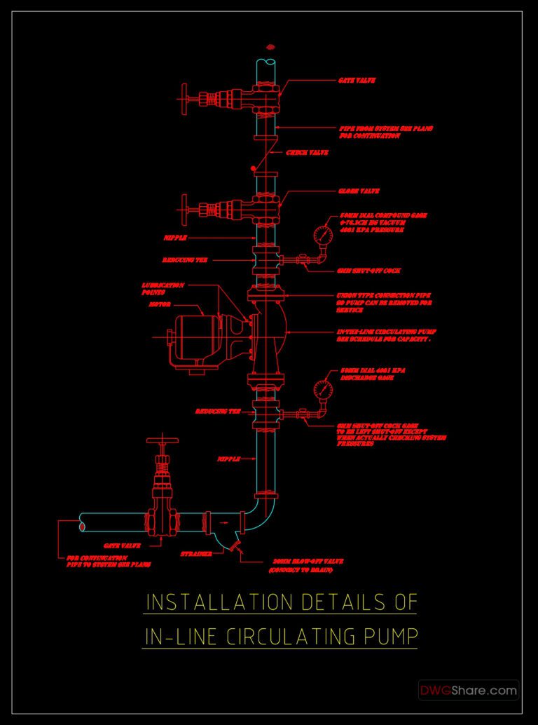 52.Installation Details Of In-Line Circulating Pump Detail Autocad ...