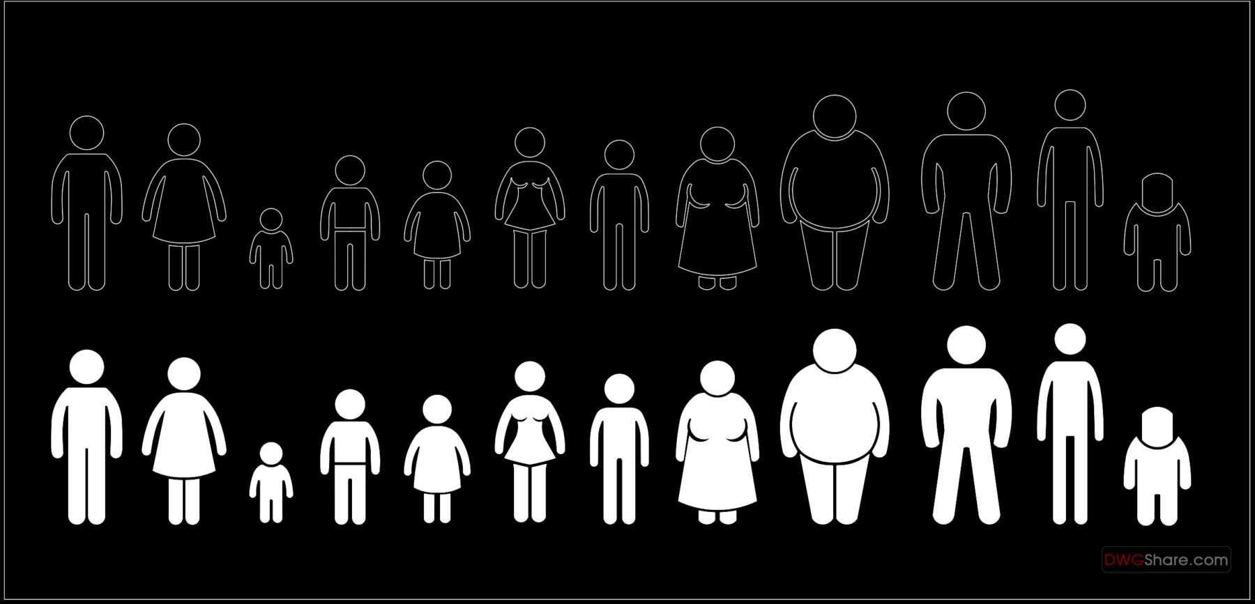 53.People Symbol free AutoCAD drawings