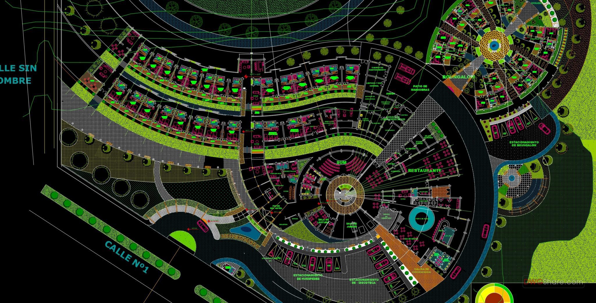 53.Urban landscaping AutoCAD blocks free download