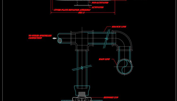 54.Up-Right Sprinkler and Branch Connection Detail Autocad Drawing DWG ...
