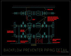 57.Backflow Preventer Piping Detail Autocad Drawing DWG