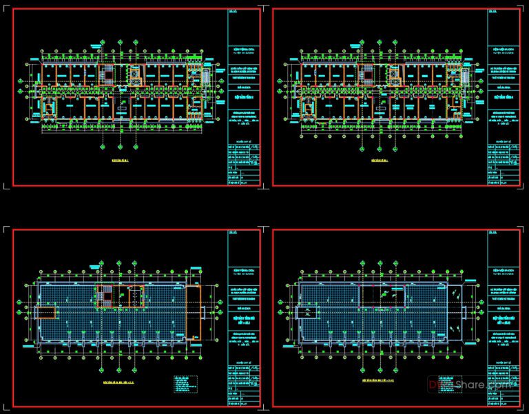 6 Floors Hospital Building Elevations AutoCAD File DWG