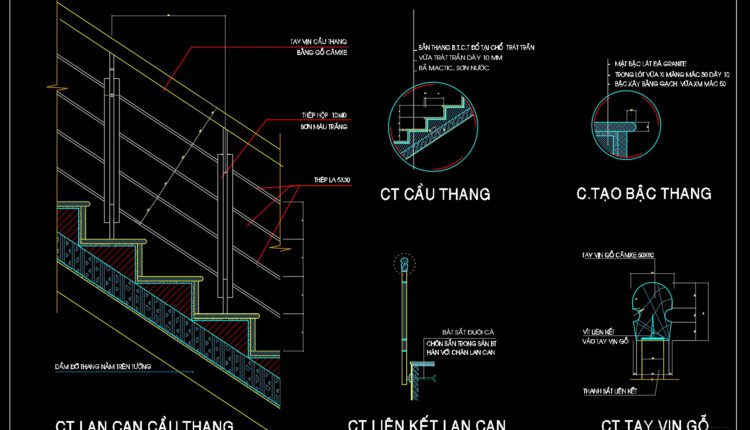 62.Detailed drawings of stairs in autocad file - Free Cad Blocks ...