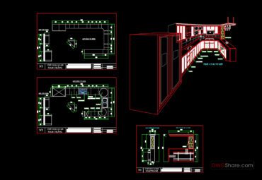 65.Traditional kitchen cupboard, kitchen cabinets autocad drawing