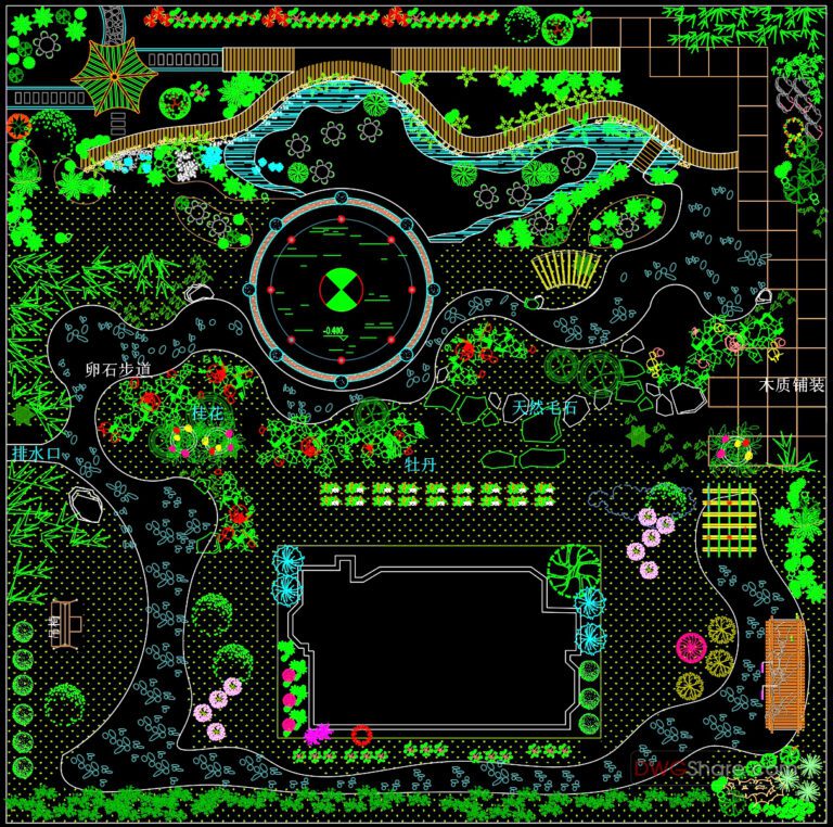 65.Urban Garden Plan Design Layout Plan CAD