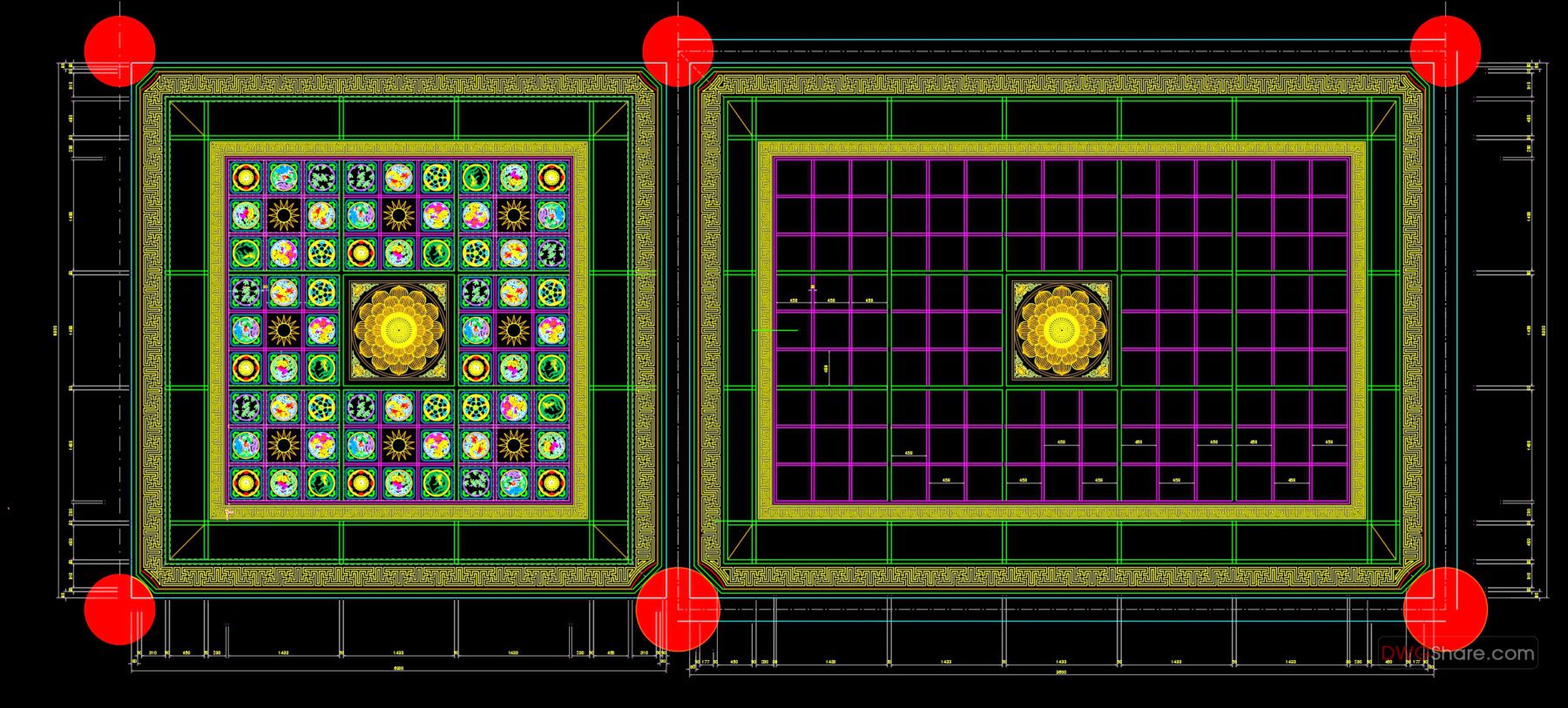 66.Asian Traditional Pattern AutoCAD Blocks Free Download