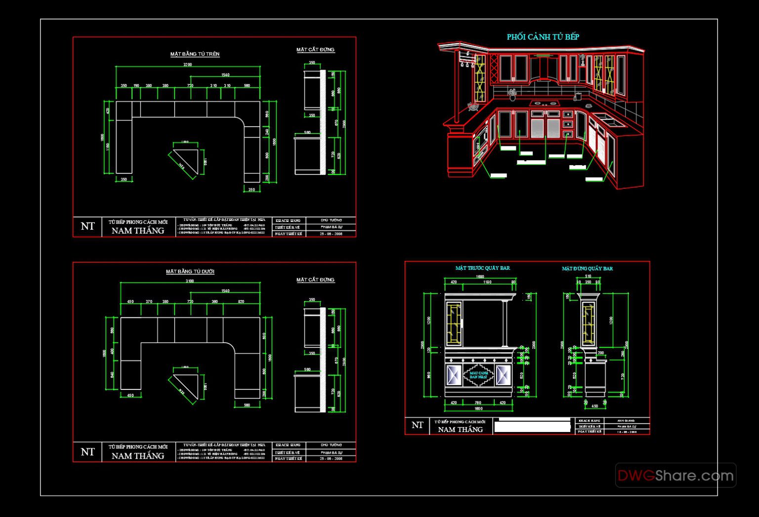 66.Traditional kitchen cupboard, kitchen cabinets autocad drawing