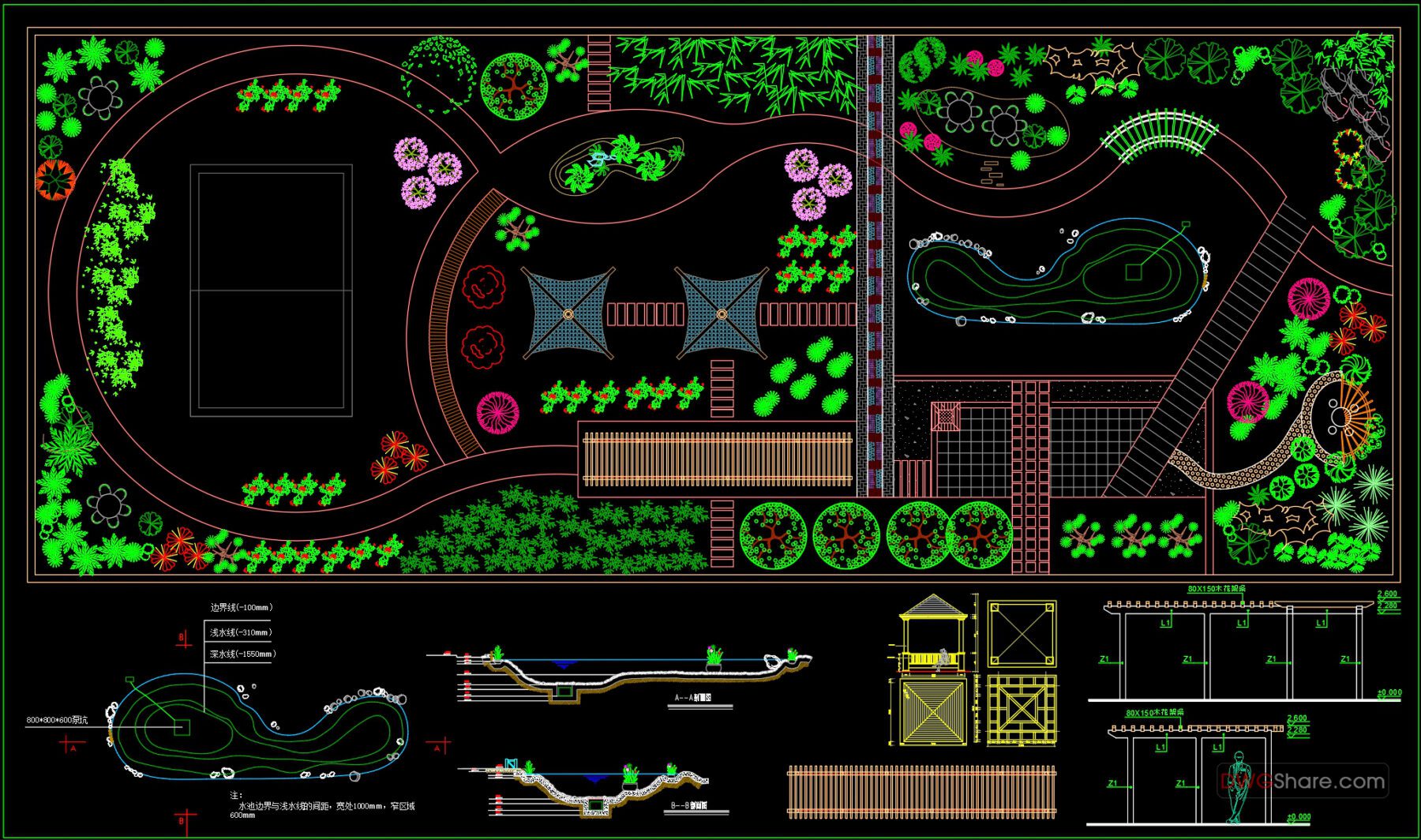 66.Urban Garden Plan Design Layout Plan CAD