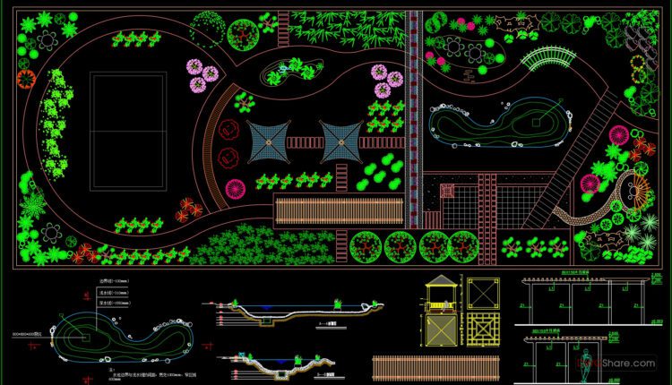 66.Urban Garden Plan Design Layout Plan CAD - Free Cad Blocks, download DWG models for ...