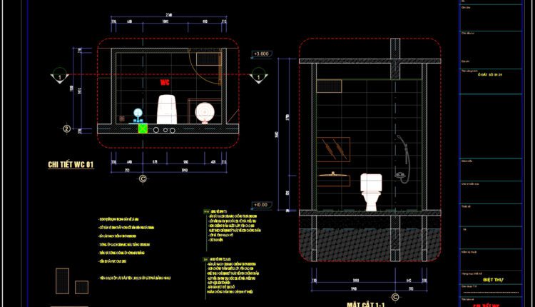 69.WC Layout Plan and elevations details AutoCAD drawing download ...