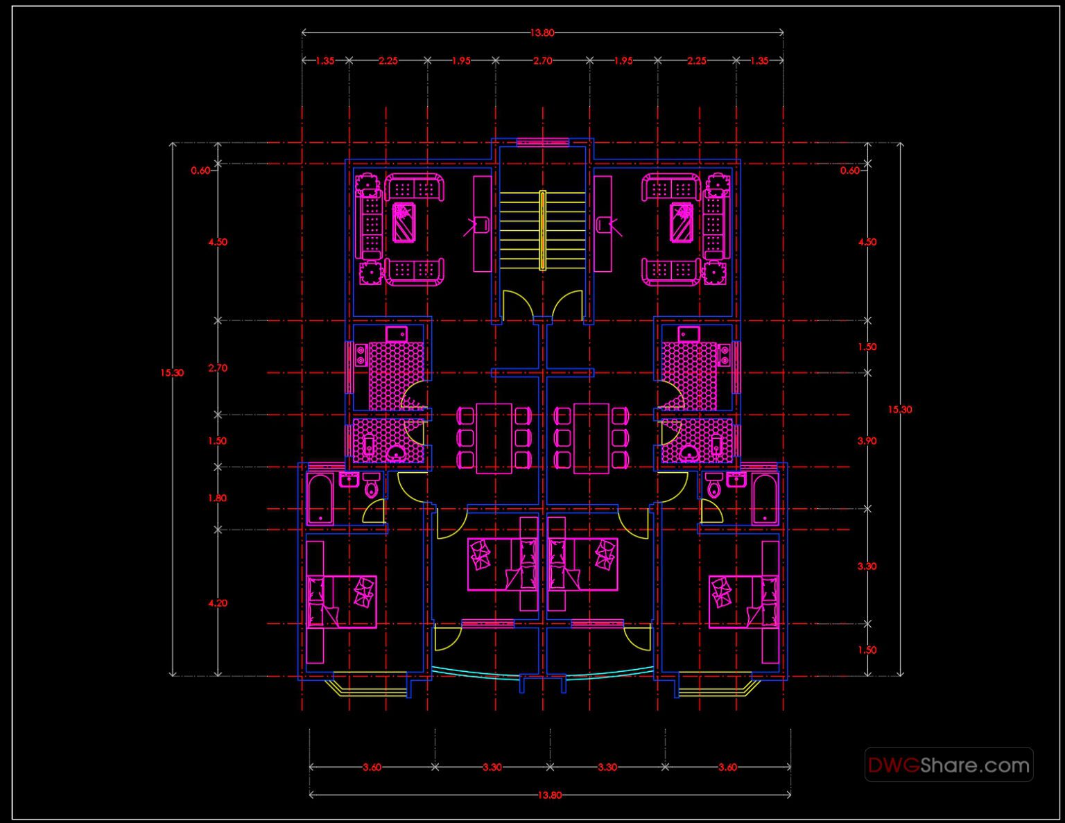 81.Apartment Plans AutoCAD File Free Download