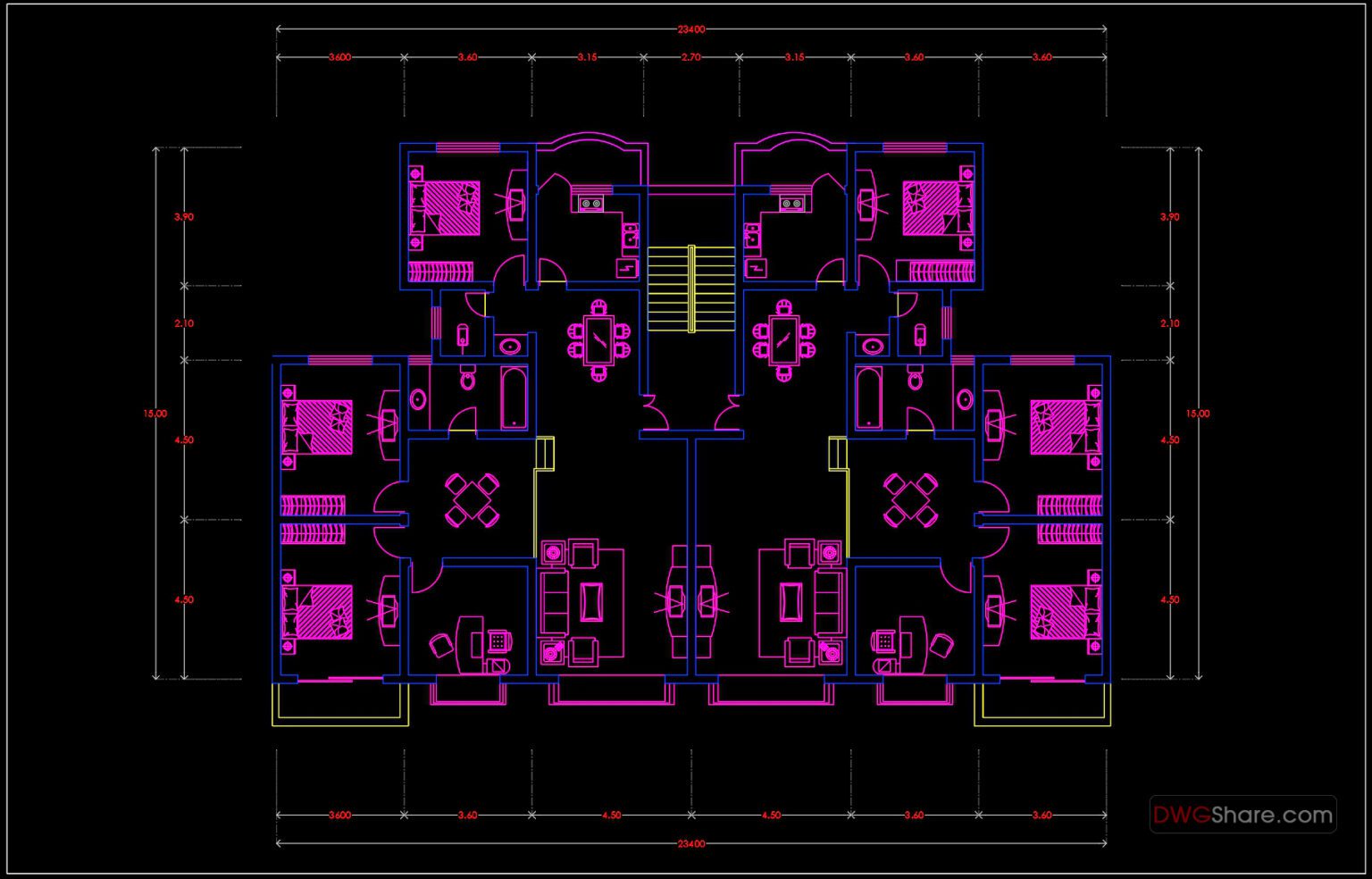 83.Apartment Plans AutoCAD File Free Download