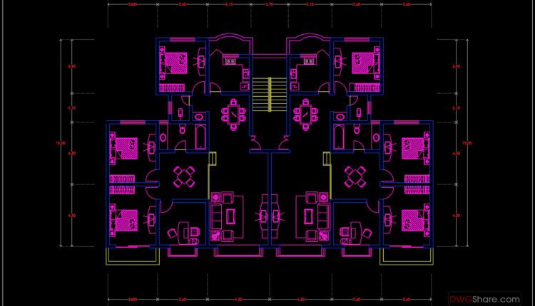 83.Apartment Plans AutoCAD File Free Download - Free Cad Blocks ...